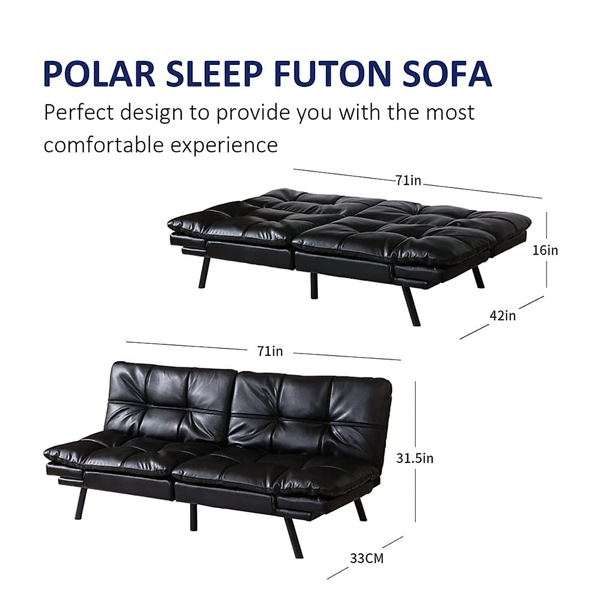 TBGFPO Sofa Bed Linen Memory Foam Couch Convertible Love Seat for Compact Living Spaces Offices Apartments