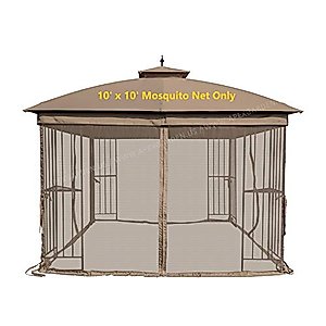 APEX GARDEN 10' x 10' Gazebo Replacement Mosquito Netting (Tan)