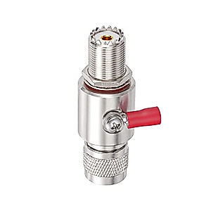 Superbat UHF Lightning Arrestor PL-259 (UHF Male) to SO239 (UHF Female) Lightning Surge Protector for Coaxial CB Ham Radio Antenna Switch Dummy Load etc.