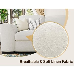 Woyomeub Sectional Sofa Couches for Living Room: L Shaped Couch with Storage Ottoman - Beige Modular Oversized 4 Seater Sofas with Pillows U Shape Furniture Set