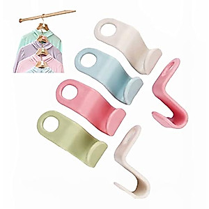 Clothes Hanger Connector Hooks | Space Saving Hanger Connector Hooks - Multi-Colored Set | 60 Pack