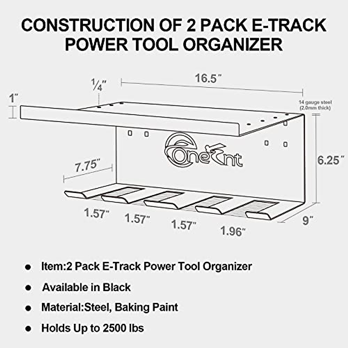 2Pack E-Track Power Tool Organizer|E Track Power Tool Holder Hanger for Trailer Accessories-E-Track Drill Holder Wall Mount|E Track Accessories for Enclosed Trailer-Utility Storage Rack in Garages