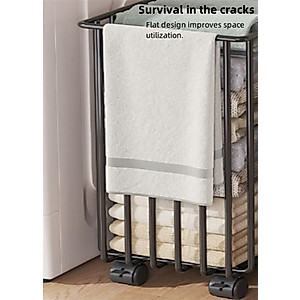 NDKJSF Laundry Basket, Gold Laundry Basket, Dirty Clothes Basket with Wheels, Breathable Laundry Basket, 15.7 Inches High(Gold)