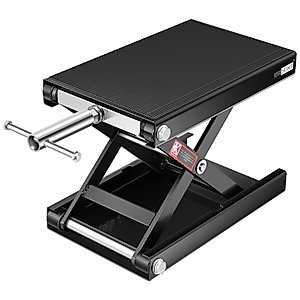 VIVOHOME Motorcycle Lift Scissor Jack Steel Wide Deck Hoist Crank Center Stand 1100 LBS Capacity for Motorcycles, ATVs, Dirt Bikes Black