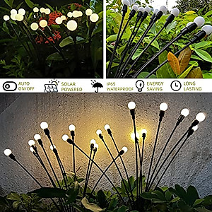 YTIUU 2 Pack Firefly Lights Solar Outdoor, Starburst Swaying Solar Lights,Swing Garden Waterproof Decor When Wind Blows for Backyard Patio Terrace Lawn Path Holiday Decor