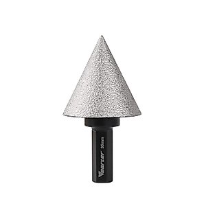 Vearter Diamond Chamfering Bit, 1-3/8" (35mm) Hexagonal Shank, for Dressing Existing Holes, Cleaning and Enlarging Marble, Ceramic Tiles, Granite Countertop Sinks.