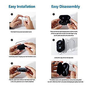 Fironst Polycarbonate Case Cover for Galaxy Buds/Buds+ Plus, Sturdy and Shockproof, no Adhesive Protective Cover Skin Compatible with Samsung Galaxy Buds 2019 2020 Earbuds Accessories (Clear)