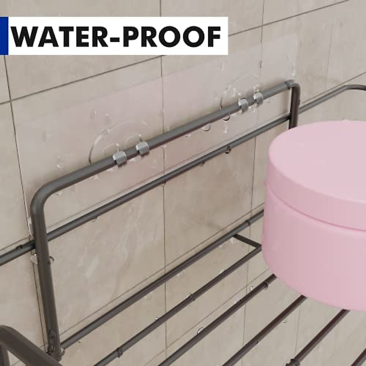 New England Stories 4 Packs Strong Wall Adhesives Waterproof Sticky Nail Free Transparent Adhesive Pad No-trace Adhesives Hook Strip for Shower Caddy, Bathroom Storage Shelves, Kitchen Racks