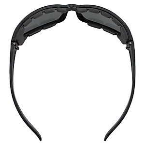 Global Vision Hercules Plus Padded Safety Motorcycle Sunglasses Black Frames Clear + Smoke Lenses