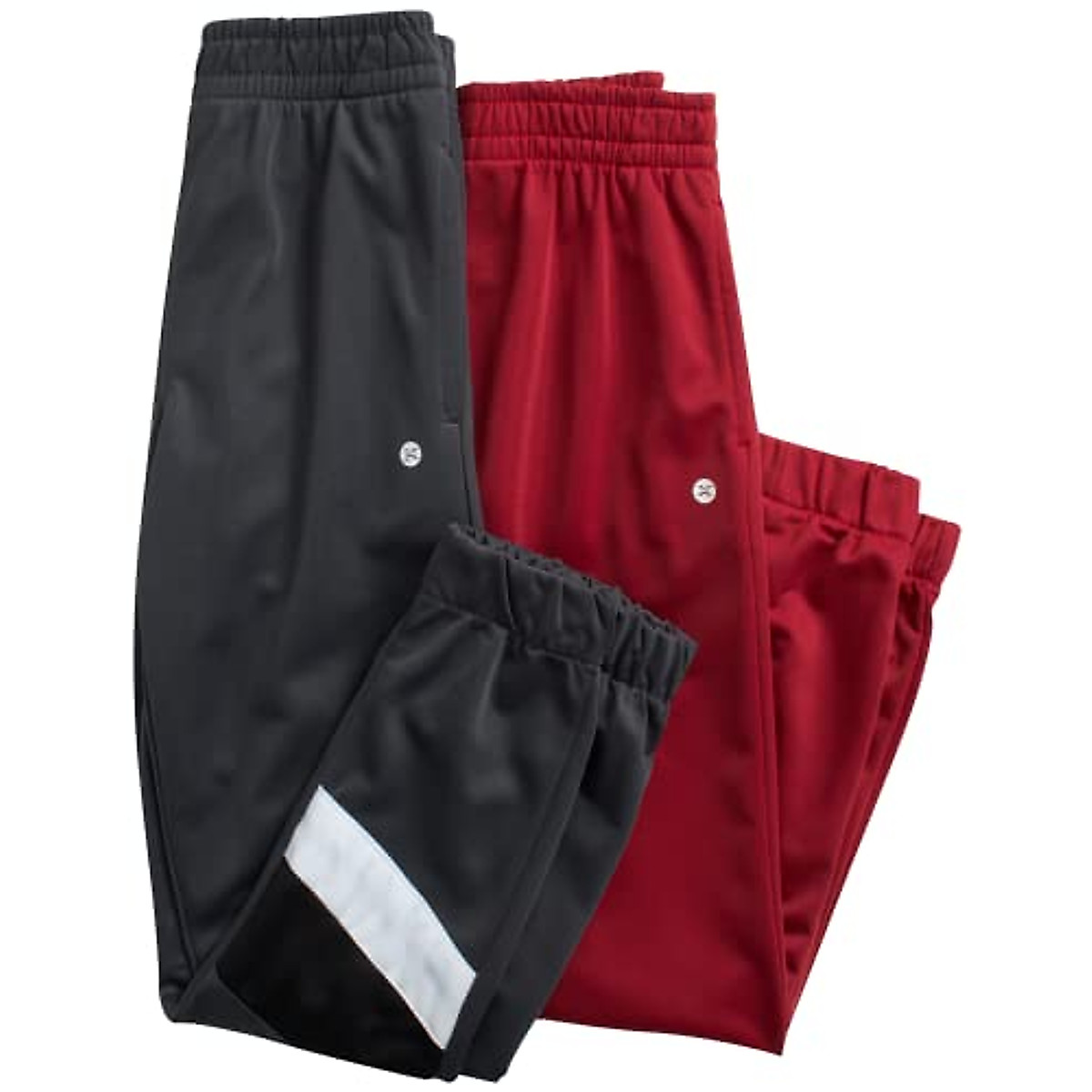 RBX Boys' Sweatpants - 2 Pack Tricot Active Performance Fleece Basic Jogger Pants - Breathable Athletic Pants for Boys (4-20), Size 10-12, Medium Grey/Red