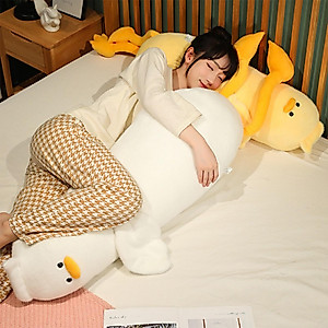 PEACH CAT Long Duck Plush Pillow Cute Duck Stuffed Animal Toy Gift for Kids Girls Boys Yellow 32.2&quot;