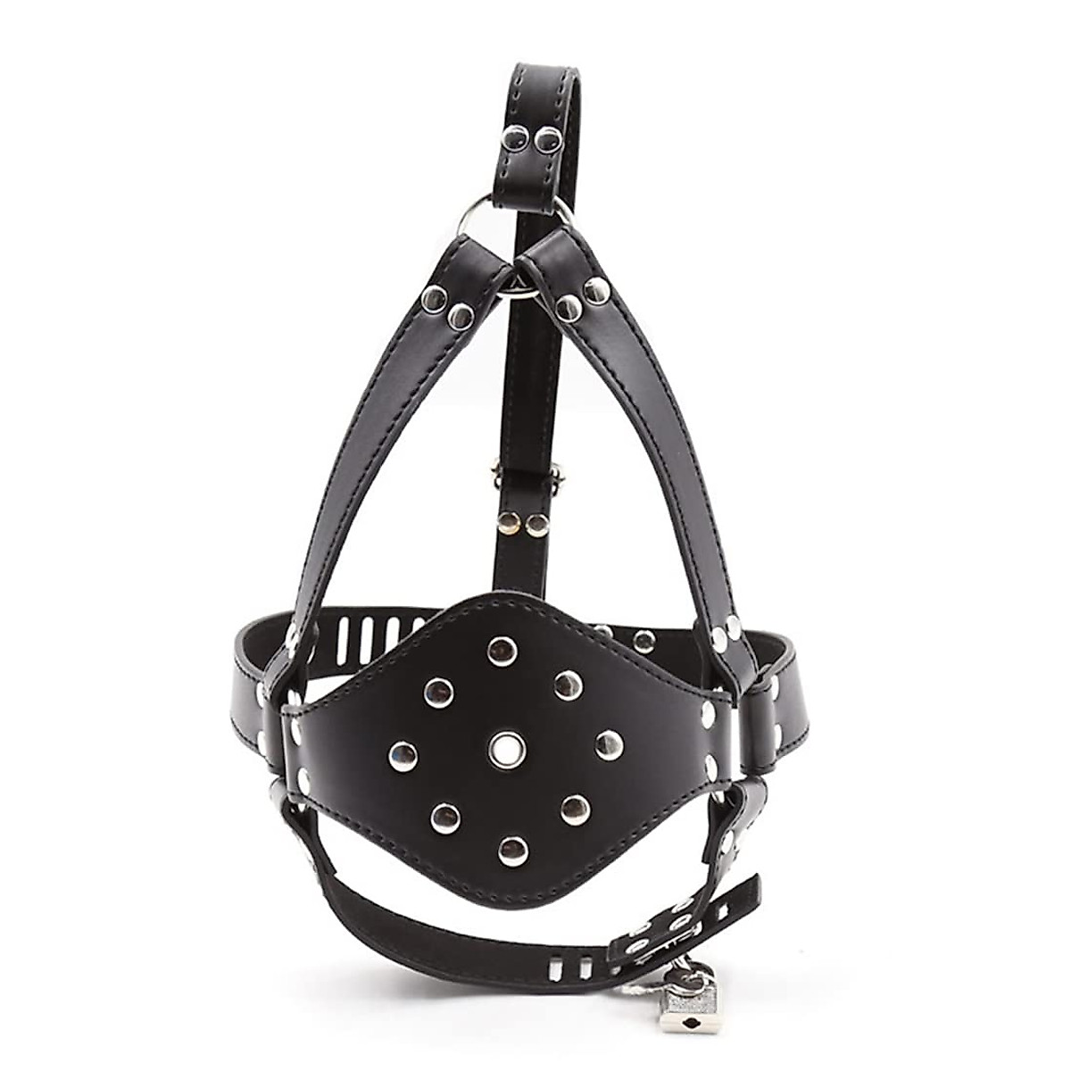 JCAKES Leather Sport Head Belts Cosplay Face Masks Rivet Mouth Masks Masquerade Costume Accessory