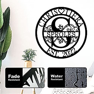 Custom Metal Sign, Metal Wall Art, Metal Name Signs Personalized, Custom Signs Outdoor Metal, Monogram Wall Decor, Home Decor, Anniversary Couples Gifts, Wedding Decorations, Last Name Signs for Home