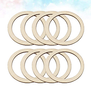 Ciieeo 50pcs Wreath Frames Unfinished Wood Pieces Rings Shape Round Wood Linking Rings Wooden Pieces for Floral Craft DIY Craft Making