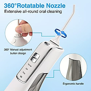 Water Flosser Cordless Teeth Cleaner - Pritech Professional Oral Irrigator Dental Calculus Remover for Travel & Home, Braces & Bridges Care, Tartar Scraper Plaque Remover for Teeth…