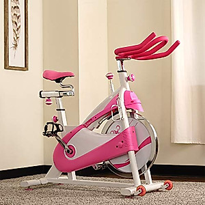 Sunny Health & Fitness P8150 Belt Drive Premium Indoor Cycling Bike, Pink