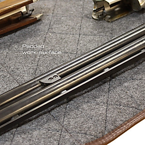 Rush Creek Creations Portable Gun Cleaning Mat with Waxed Canvas, Handle, and Pockets, Weather-Resistant Gun Cleaning and Shooting Mat, Brown