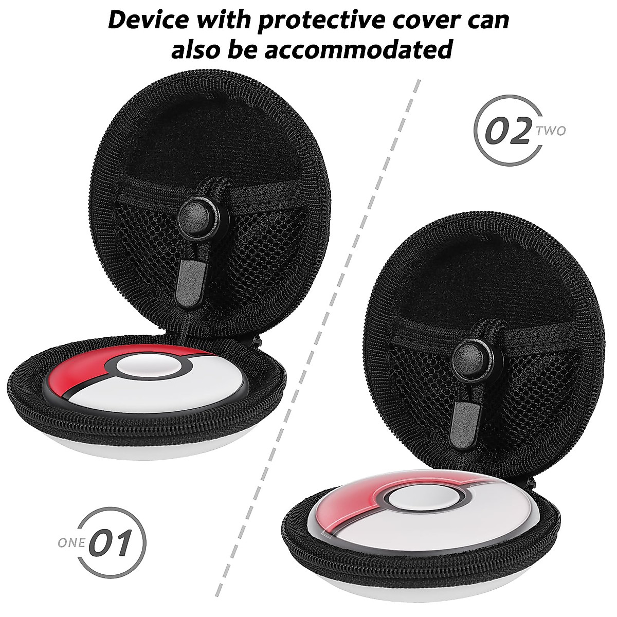 PKBD Carrying Case for Go Plus + 2023, Protective Hard Portable Travel Case with Hand Strap, Small Circular Storage Cases for Go Plus +, Red, Redwhite