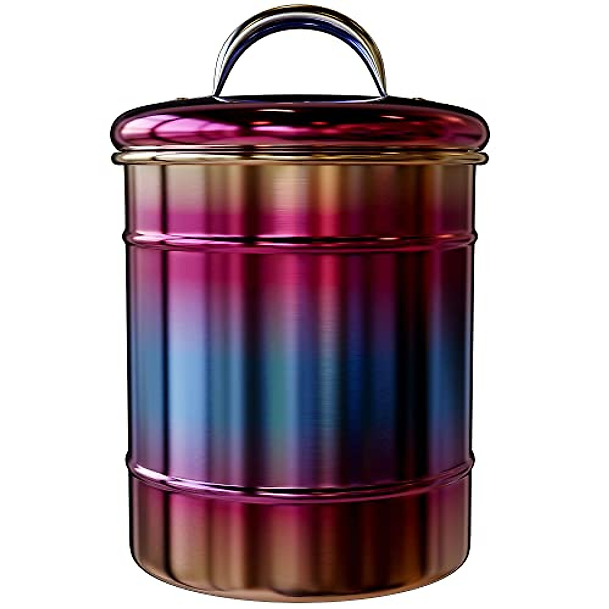 Amici Home Rainbow Metal Storage Canister | Dry Food Storage Container | Airtight Lid | 64 Ounce Capacity | Modern Home Décor | Decorative Metal Canister for Kitchen Countertop (Large)