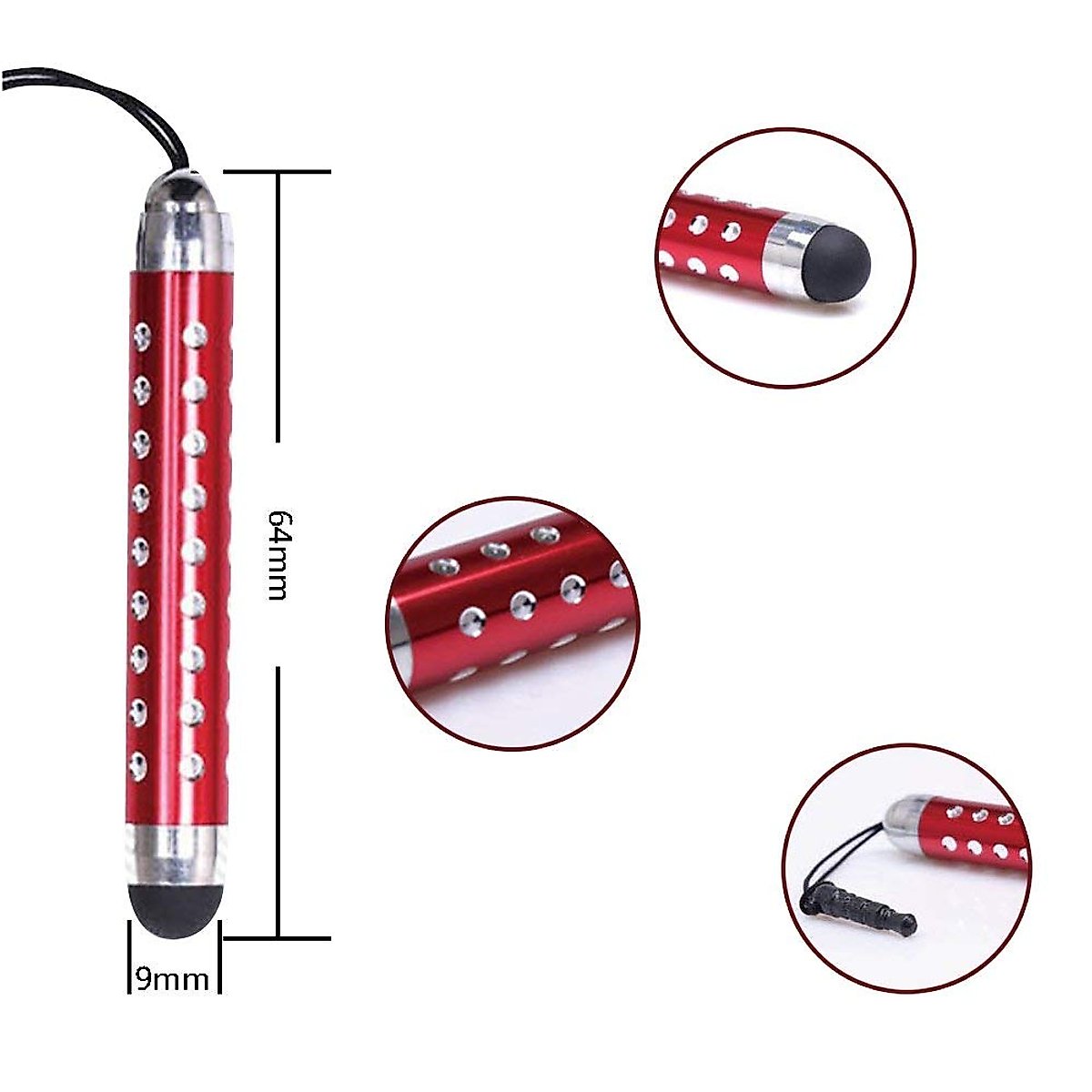 IC ICLOVER 10PCS Bling Retractable Stylus Pens for iPhone 14/13/12/11/PRO/Max/X/XS MAX, iPad, iPod, Samsung, Android Phone, Kindle, Tablet PC, Compatible with All Device with Capacitive Touch Screen