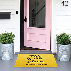 JJUUYOU Outdoor Welcome Mat We Make The Rules Doormat for Front Door Funny Indoor Door Mat with Non Slip Rubber Backing for Home Entryway Patio 18"x28"