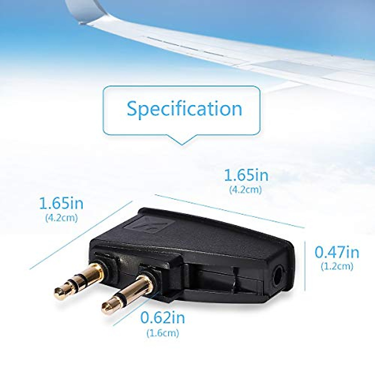 BUTIAO Airplane Adapter for Headphone, 3.5mm Airline Flight Converter for Bose QuietComfort 15 25 35 3 2 QC15 QC25 QC35 QC3 QC2 SoundLink AE2 Headphones