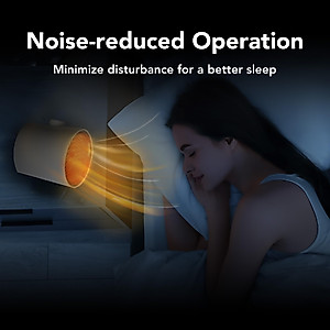 Elio Oscillating Space Heater for Indoor Use, 1000W Ceramic Portable Electric Heater up to 200 Square Ft, 3s Fast Safety Heat, Overheat + Tip-over Protection, 3 Temp Modes, for Home & Office (Alex)