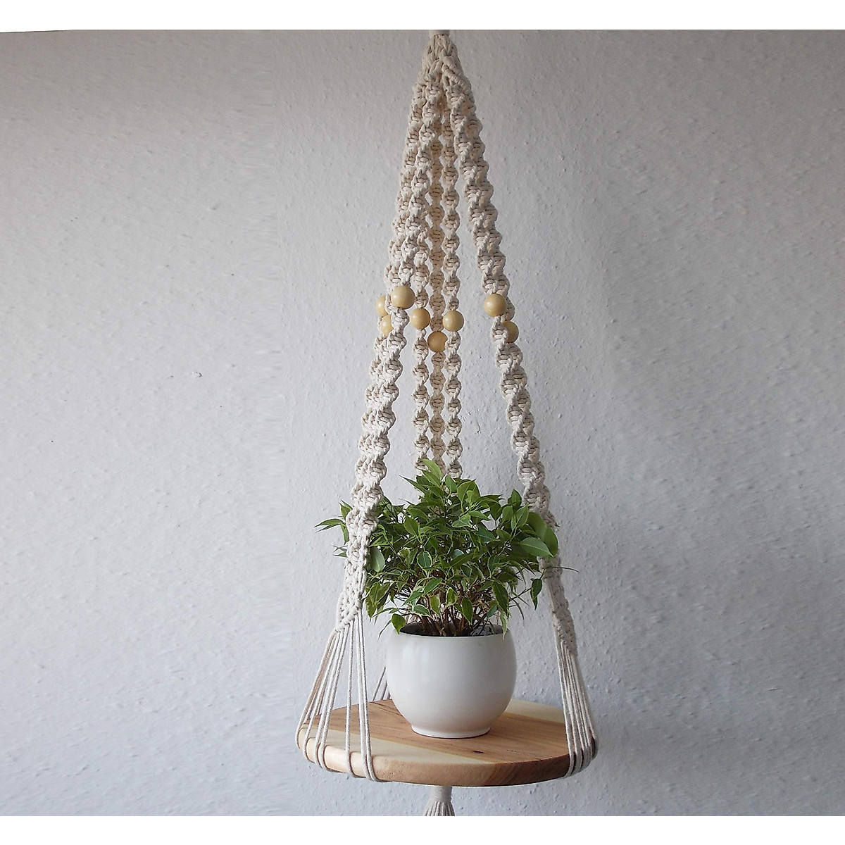 Macrame plant hanger-cotton rope -42 inches (110 cm) long-macrame shelf-candle holder- pot hanger or macrame hanging table