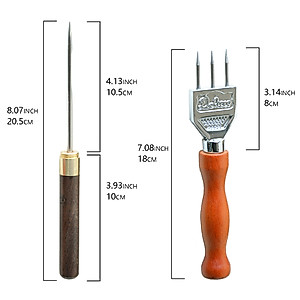 HAKCHERT Ice Picks with Safety Wooden Handle Set.Ice Picks for Breaking Ice.Ice Pick Tool.Ice Picks for Kitchen.Kitchen Tool.Ball Crusher.Crushed Ice.Ice Crusher.Ice Pick Self Defense. (2 in 1)