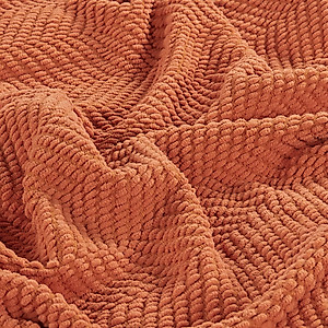 Home Soft Things Throw Blanket Knitted Tweed Throw 50'' x 60'', Rust, Super Soft Cozy Warm Comfortable Breathable Throw for Living Room Chair Couch Bed Sofa Bedroom Home Décor