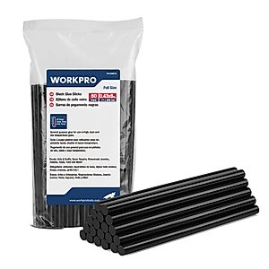 WORKPRO Hot Glue Sticks Full Size, 50-Pack Black Hot Melt Adhesive Glue Sticks for All-Temp Glue Guns, 0.43x8 Inches, Multipurpose for DIY Craft General Repairs, Home Decorations and Gluing Projects