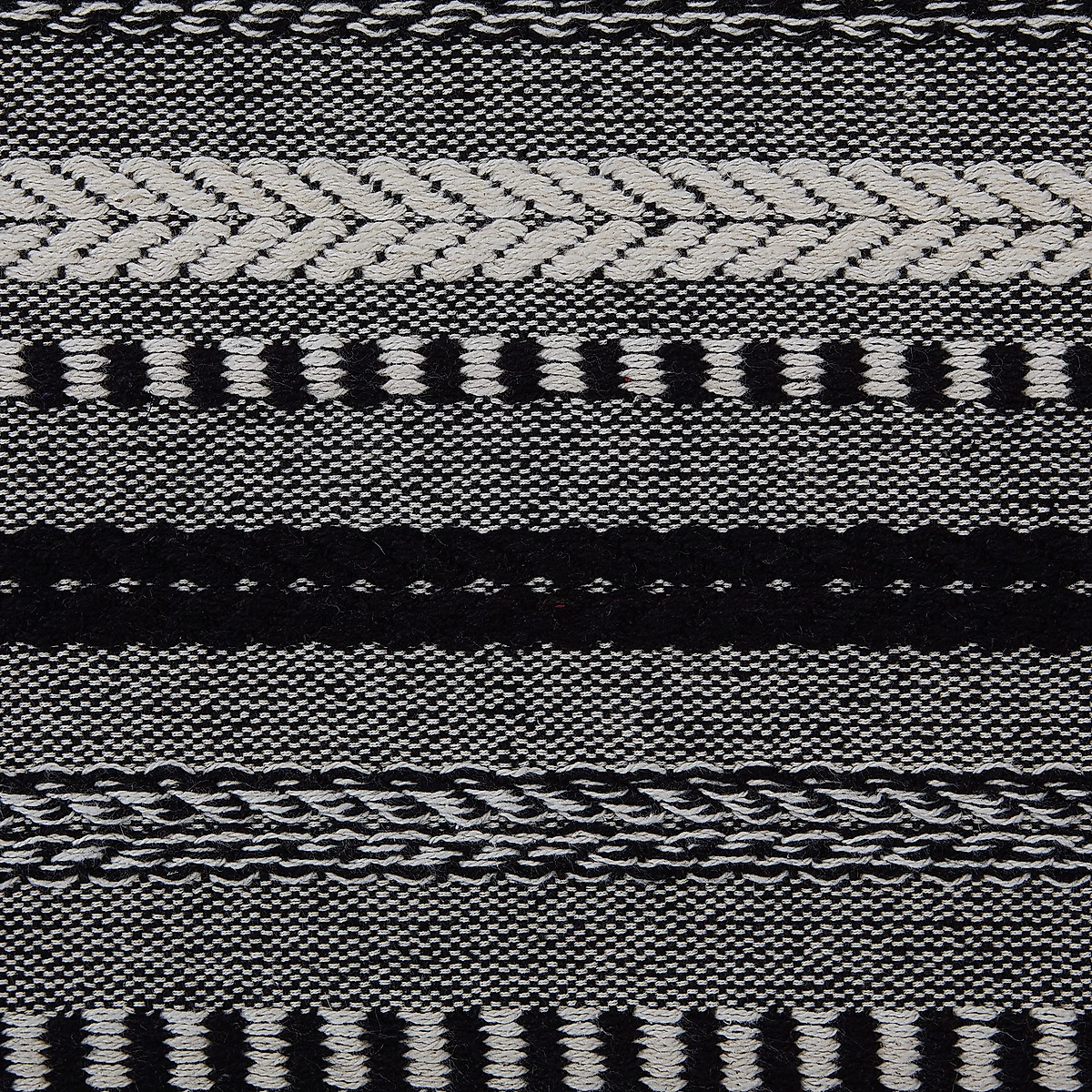 DII Farmhouse Braided Stripe Table Runner Collection, 15x72, Black