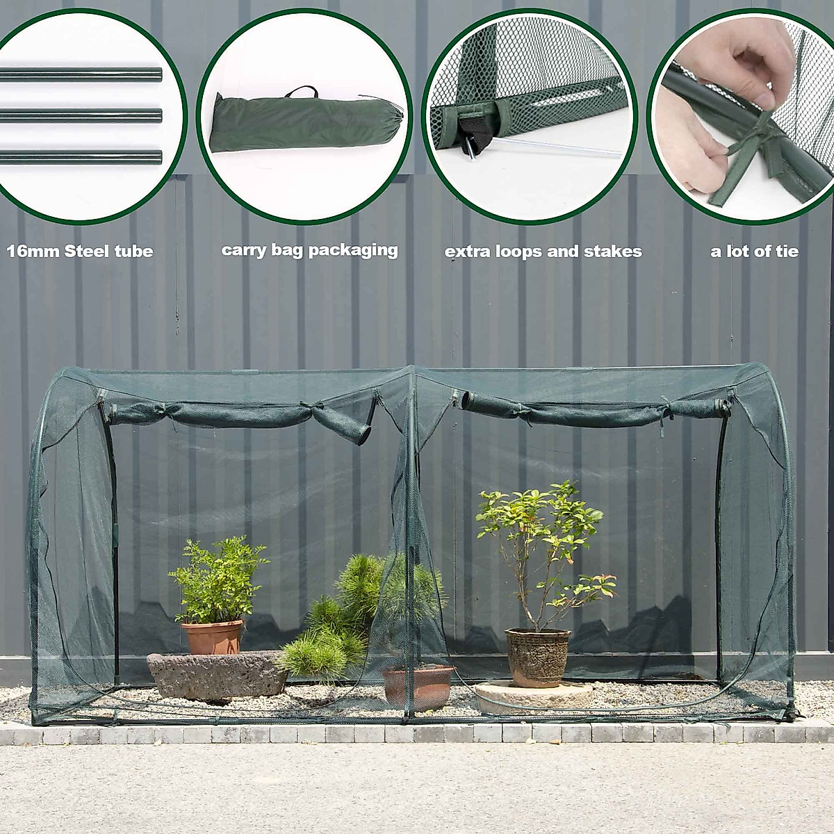 Large Tunnel 8.2'x4' Plant Netting Cover 4FT Tall Crop Cage Netting Pest Guard Cover for Vegetables Fruits Durable Gardening Net for Plant and Animal