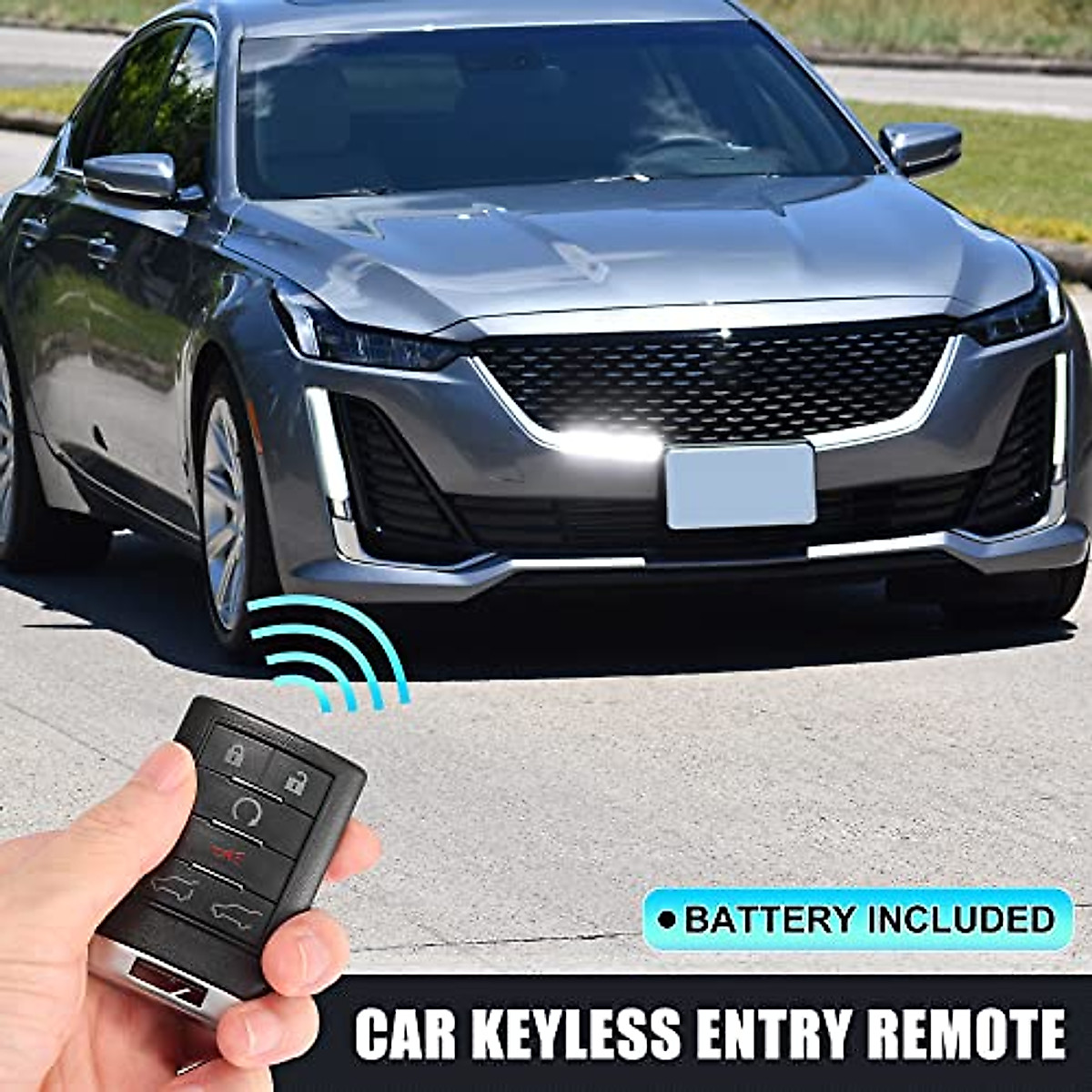 X AUTOHAUX Replacement Keyless Entry Remote Car Key Fob OUC6000066 315MHz for Cadillac Escalade ESV 2007-2014 850K-6000066 6 Key Button