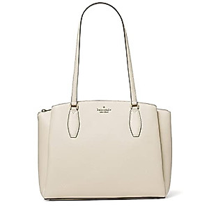Kate Spade Monet Large Leather Triple Compartment Tote Shoulder Bag Purse Handbag (Light Sand)