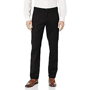 Dockers Men's Slim Fit Easy Khaki Pants, Black, 33W x 30L