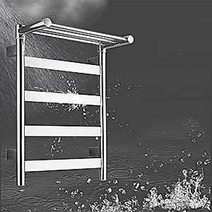 SEYFI Towel Warmers, Bathroom Towel Warmer,Heated Bath Towel Rack Straight Towel Rail Bathroom Radiator,Polished,Hardwired