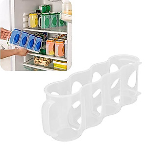 Can Storage Box, Transparent Drink Organizer Reusable Can Drink Storage Holder Organizer with Handle Space Saving for Refrigerator Cabinets