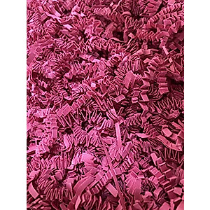 Dark Pink Crinkle Cut Shred Shredded Paper Filler Valentine's Day, 8 oz.