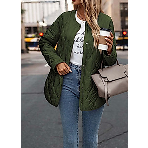 PRETTYGARDEN Women's Fall Clothes Trendy Casual Lightweight Jackets Oversized Winter Coat Outerwear with Pockets (Army Green,Small)