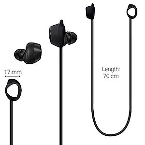 kwmobile Straps Compatible with Samsung Galaxy Buds/Buds Plus - 2X Silicone Holder for Wireless Earphones - Black