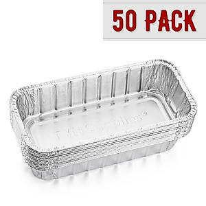 50 Pack Grease Drip Pan Liners | Compatible with Weber Genesis II LX 400 & 600, Summit 400 & 600 Gold & Platinum 6-burner Series, SmokeFire EX4, EX6 | Disposable Aluminum BBQ Drip Tray | 11 x 5 Inch