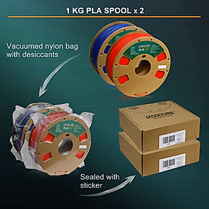 OVERTURE 3D Printer Filament PLA Filament 1.75mm, 2kg Cardboard Spool (4.4lbs), Fit Most FDM 3D Printers,Dimensional Accuracy +/- 0.03mm(Red + Blue)