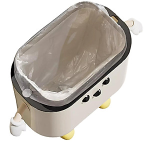 Buhyujkm Wall Mounted Trash Can, Under Counter Garbage Bin, Recycling Waste Basket with Lid, Home Trash Can with Lid, Office Trash Bin, Bathroom Trash Can, Bedroom Waste Basket, Living Room Trash Bin