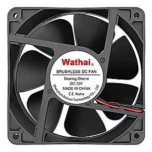 Wathai 2Pin 120mm x 38mm Brushless Cooling Case Fan 12V 2pin DC High Airflow Cooler Fan