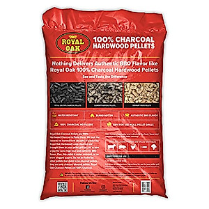 Royal Oak 100 Percent Hardwood Charcoal Pellets for Real BBQ Flavor, Grilling and Smoking, High Heat, Resists Water, Easy to Clean, 30 Pound Bag, Black