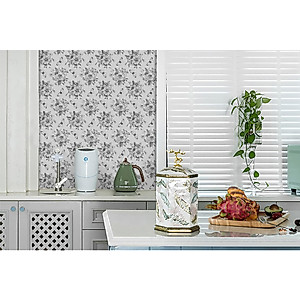 Micpolo Floral and Butterfly Self Adhesive Shelf Liner for Kitchen Bedroom Cabinets Waterproof Drawer Liner Dresser Vinyl Rolls 17.7In X 78.7In