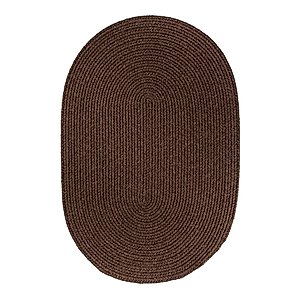 Super Area Rugs Pura Braided Wool Rug Extra Soft Reversible Living Room/Bedroom Carpet, Walnut, 2' x 3' Oval