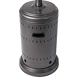 Fire Sense 62555 All Seasons Patio Heater With Wheels 46,000 BTU Output Piezo Ignition System Portable Outdoor Propane Heater Commercial Series Patio Heater - Hammered Platinum