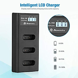 Powerextra NP-BX1 Battery 3 Pack and 3-Channel USB Charger for Sony NP-BX1 and Sony Cyber-Shot DSC-RX100, DSC-RX100 II, DSC-RX100M II, DSC-RX100 III, DSC-RX100 IV, DSC-RX100 V/VII, ZV-1